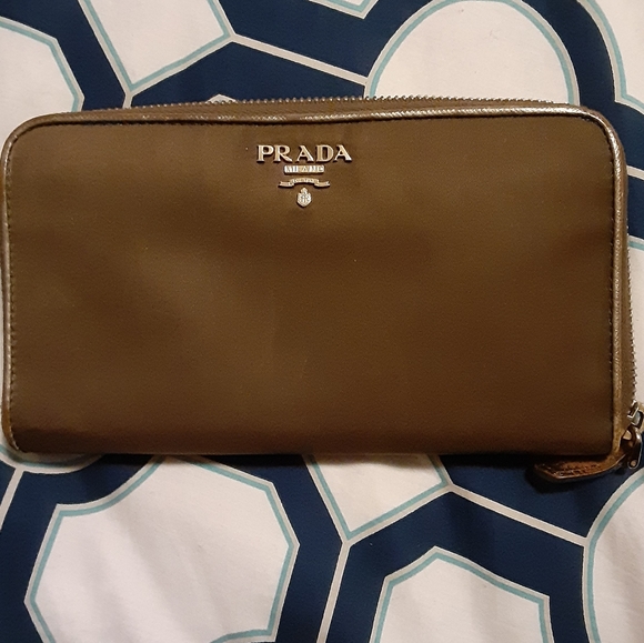 Prada | Bags | Authentic Prada Nylon Zip Wallet | Poshmark